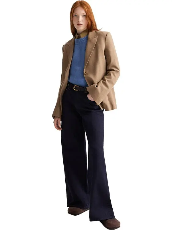 TWP Her Fit Blazer In Bistretch Ultrafine Tabby - Ermine Melange