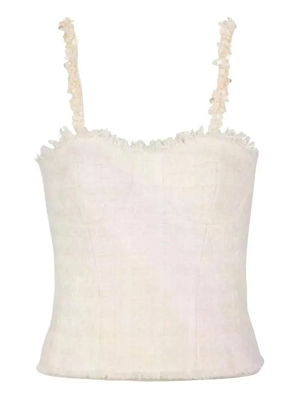 Balmain Sleeveless Tweed Top - Neutrals