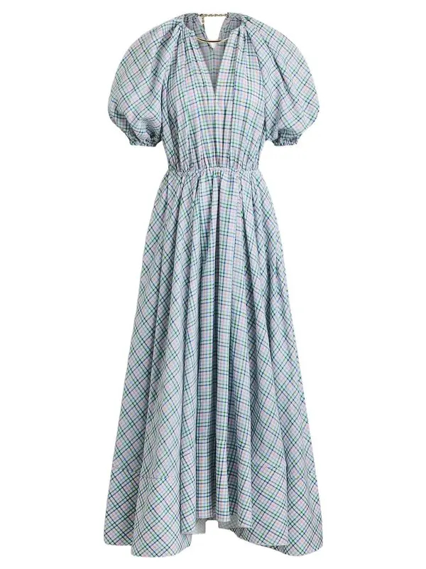 Scanlan Theodore Linen Plaid Dress - Multi