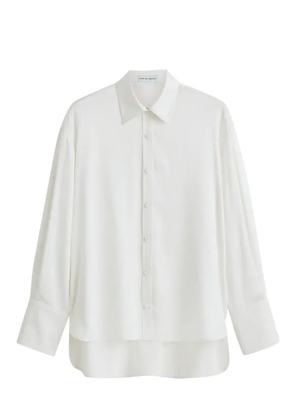 Scanlan Theodore Sueded Silk Oversized Shirt - White