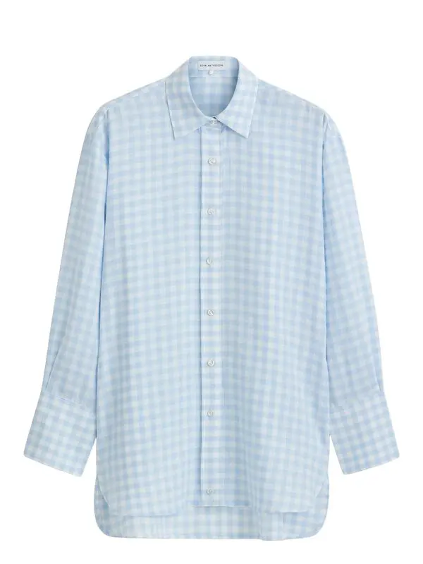 Scanlan Theodore Gingham Linen Shirt - Blue.white