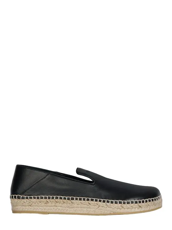 Balmain Leather Espadrilles - Black