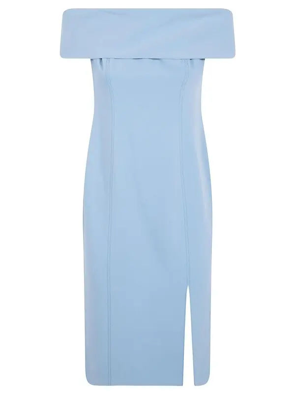 Ralph Lauren Woven Bodycon Midi Dress - Blue