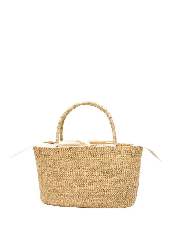 Muuñ Maxi Echo Straw Shoulder Bag - Beige