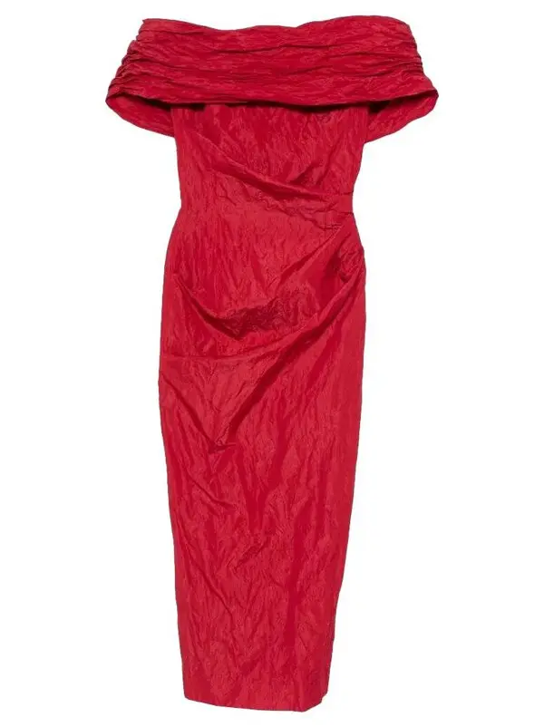 Magda Butrym Midi Off-shoulder Dress - Red