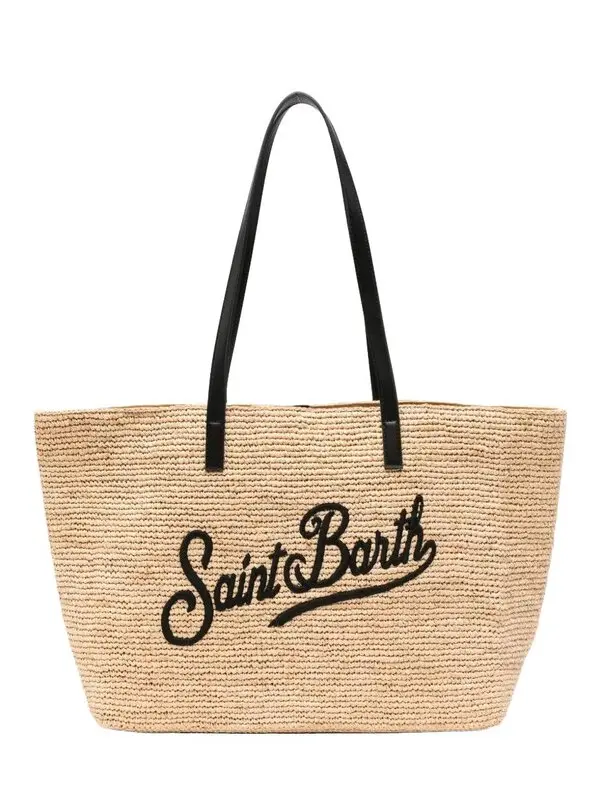 MC2 SAINT BARTH Raffia City Tote Bag - Black