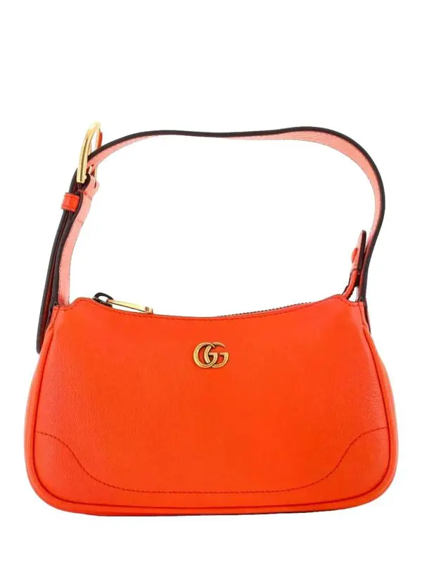 Gucci Aphrodite Leather Mini Shoulder Bag - Orange