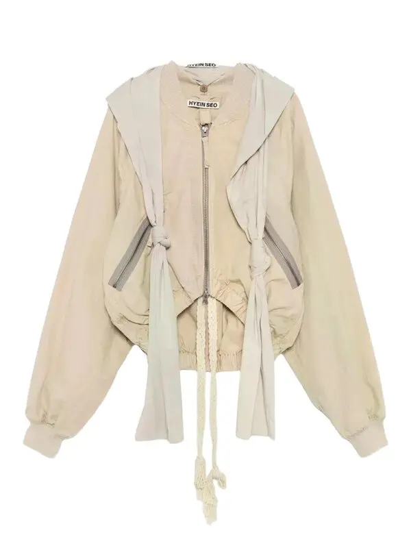 HYEIN SEO Knotted-detail Bomber Jacket - Neutrals