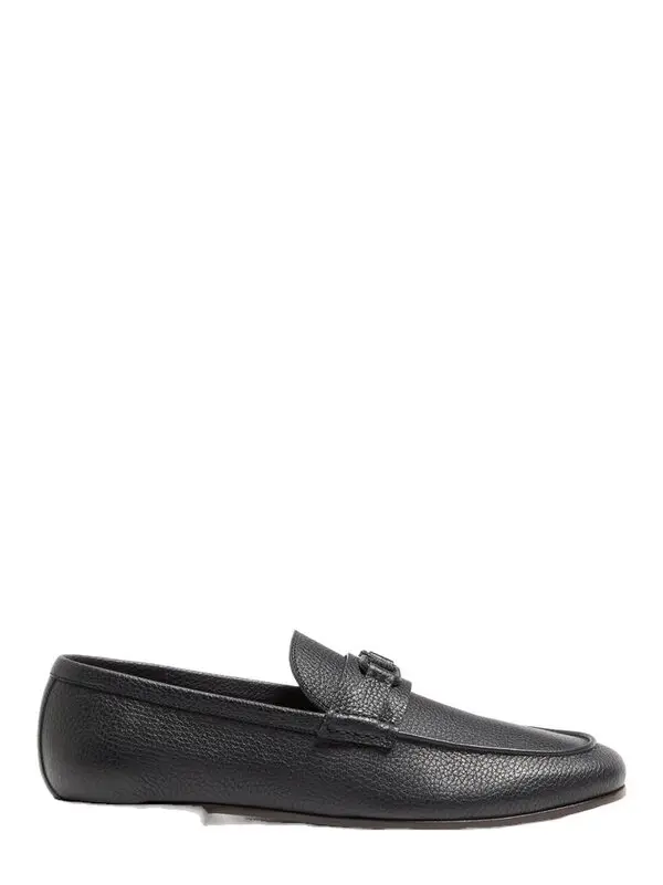 Valentino Garavani Vlogo Signature Deer Leather Loafer - Black