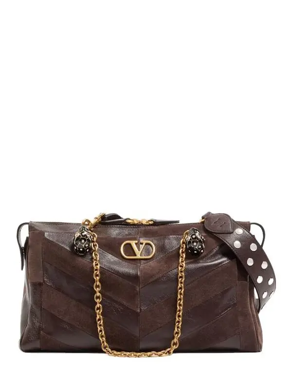 Valentino Garavani Panthea Medium Shoulder Bag - Ebony