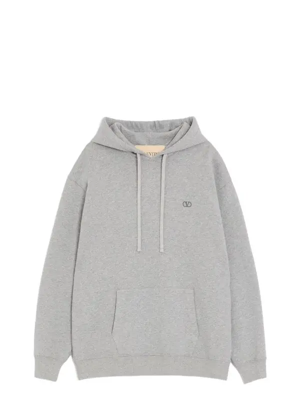 Valentino Garavani Hoodie With Vlogo Embroidery - Grey