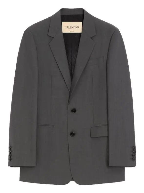 Valentino Garavani Single-breasted Wool Jacket - Dark Grey