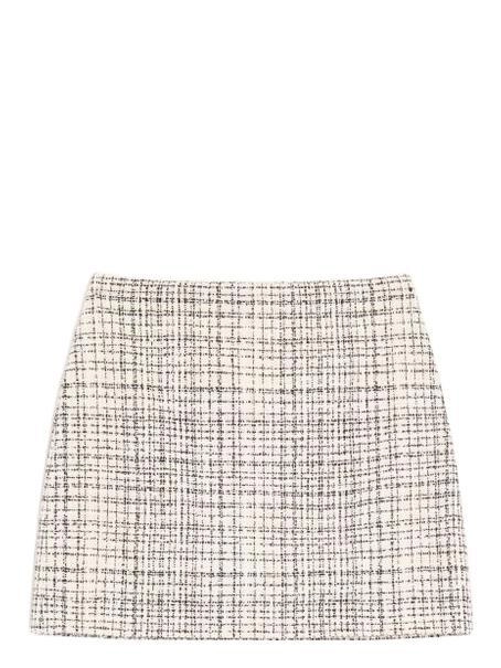 Valentino Garavani Square Tweed Mini Skirt - Vanilla/black