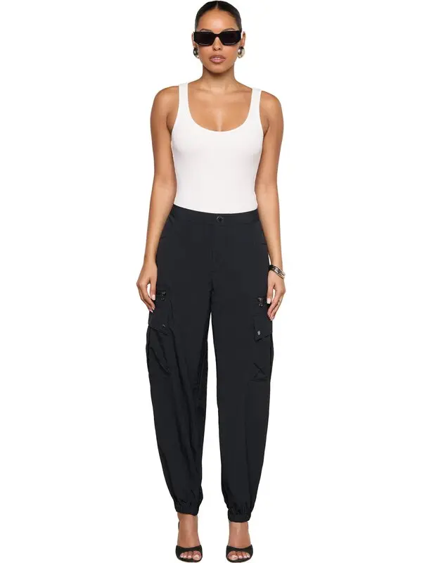 L'Agence Greer Cargo Nylon Joggers - Black