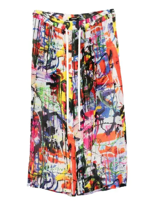 NUDE:MASAHIKO MARUYAMA Paint-splatter Wide-leg Trousers - Black