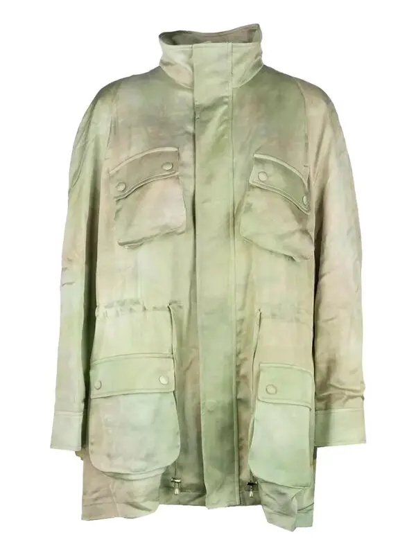 LES FILLES D'EVA Tie-dye Multi-pocket Jacket - Green
