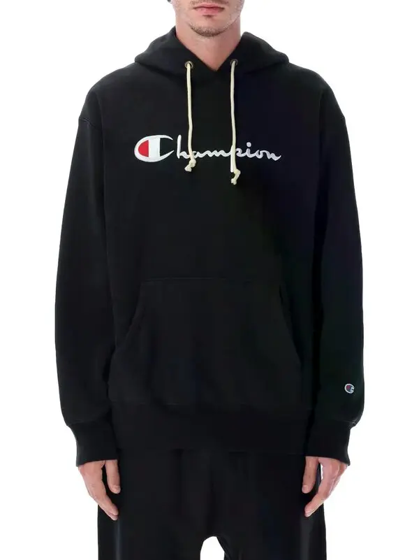Champion Logo-embroidered Hoodie - Black