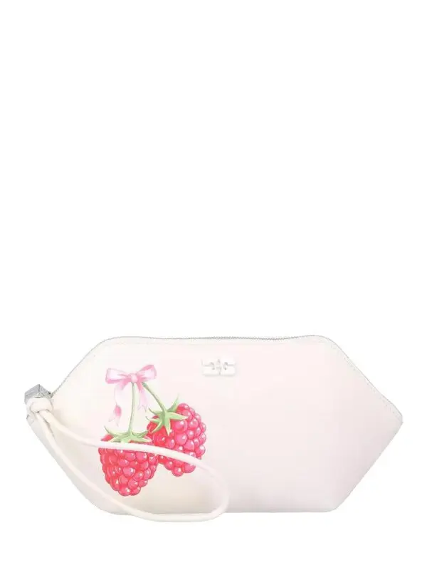 GANNI Raspberry-print Pouch - Neutrals