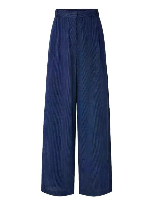 SESSUN Pinstripe Wide Leg Trousers - Blue