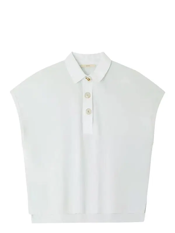 SESSUN Emiliano Sleeveless Polo Top - Blue