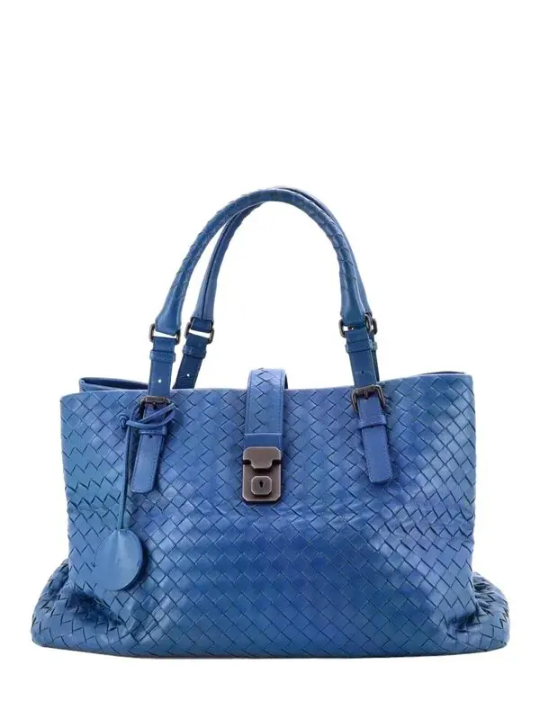Bottega Veneta Roma Intrecciato Nappa Large Tote Bag - Blue