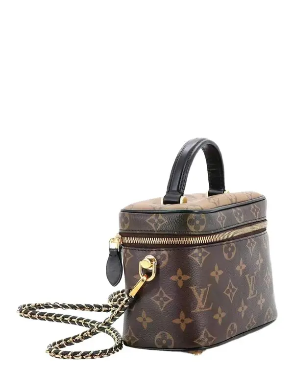 LOUIS VUITTON Vanity Handbag Reverse Monogram Canvas Pm Satchel - Brown