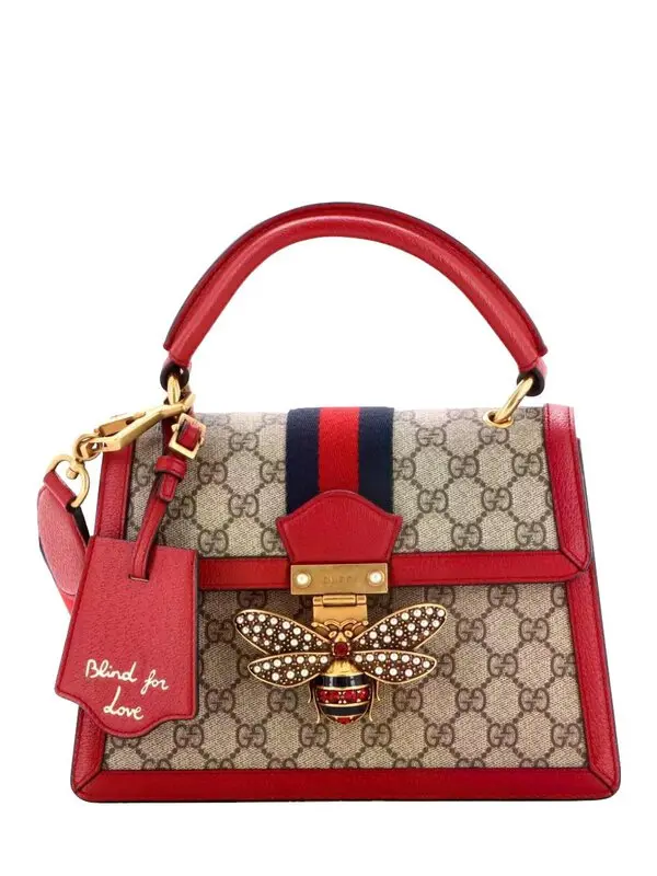 Gucci Queen Margaret Gg Coated Canvas Small Satchel - Red