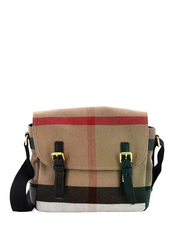 Burberry House Check Canvas Medium Messenger Bag - Brown