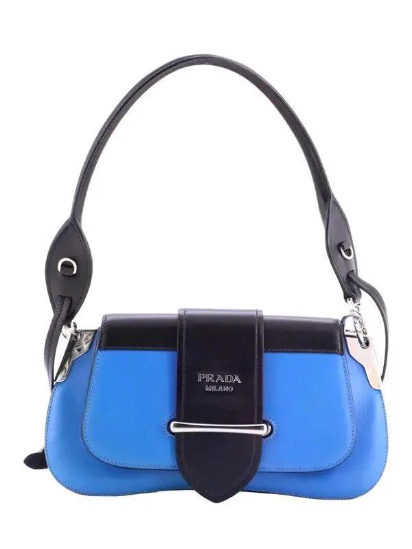 Prada Sidonie City Calf Medium Shoulder Bag - Blue