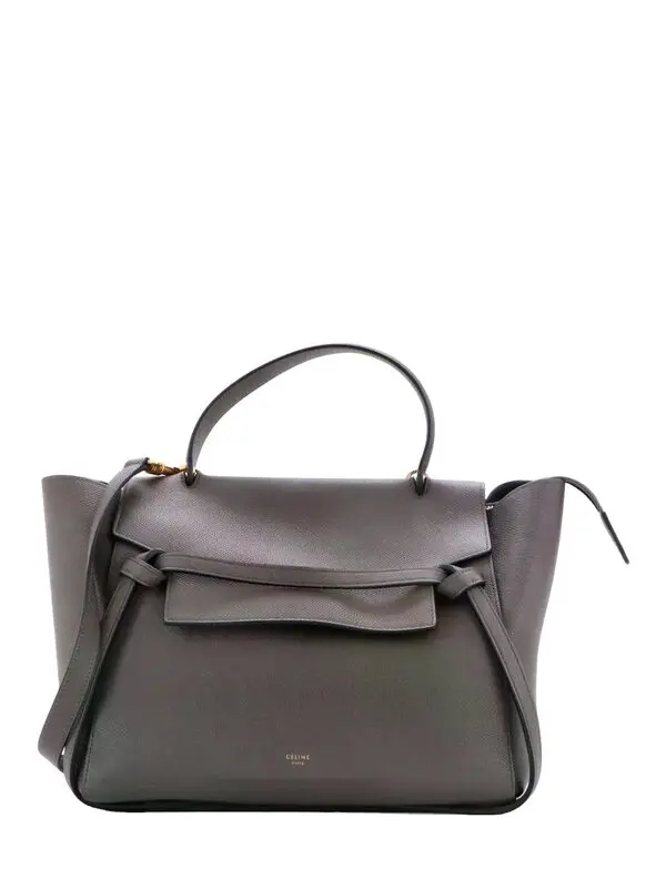 Celine Belt Bag Textured Leather Mini Shoulder Bag - Grey