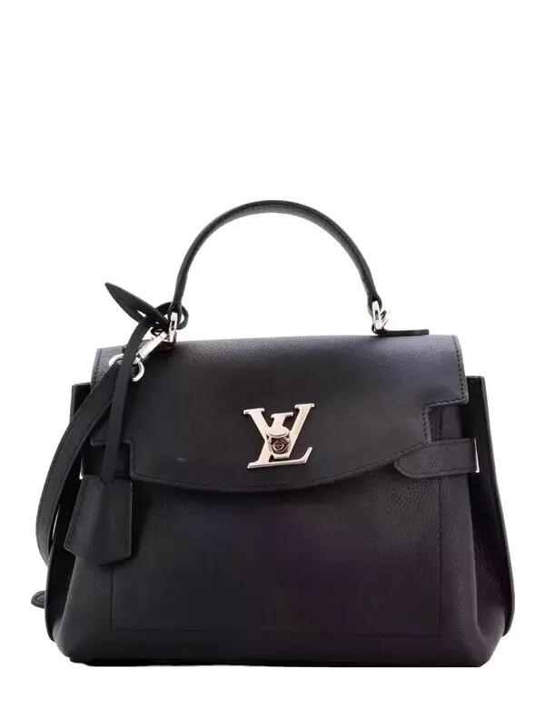 LOUIS VUITTON Lockme Ever Handbag Leather Mini Satchel - Black