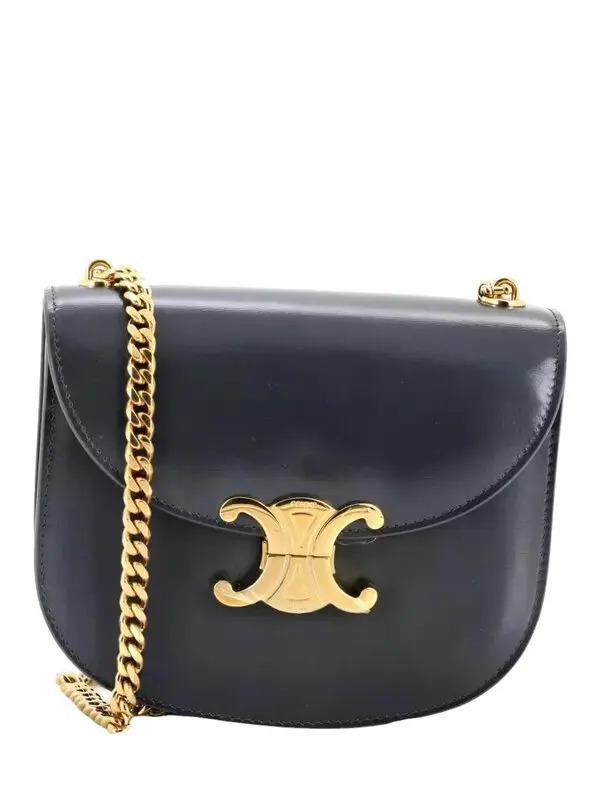 Celine Triomphe Besace Clea Chain Flap Shoulder Bag - Grey
