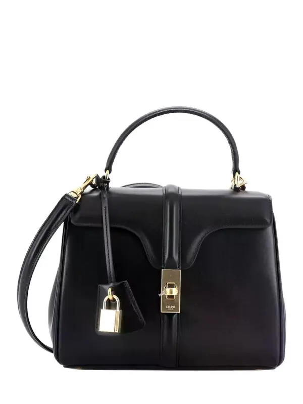 Celine 16 Top Handle Small Satchel - Black