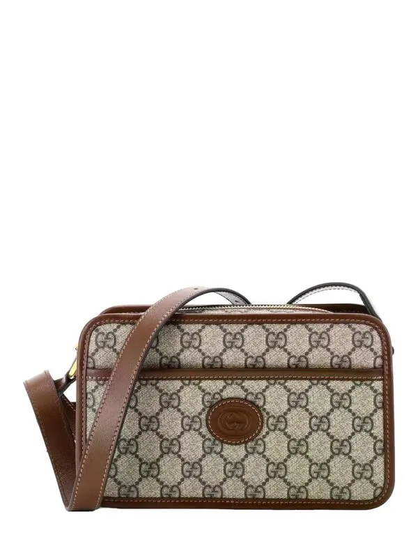 Gucci Interlocking G Patch Camera Bag - Brown