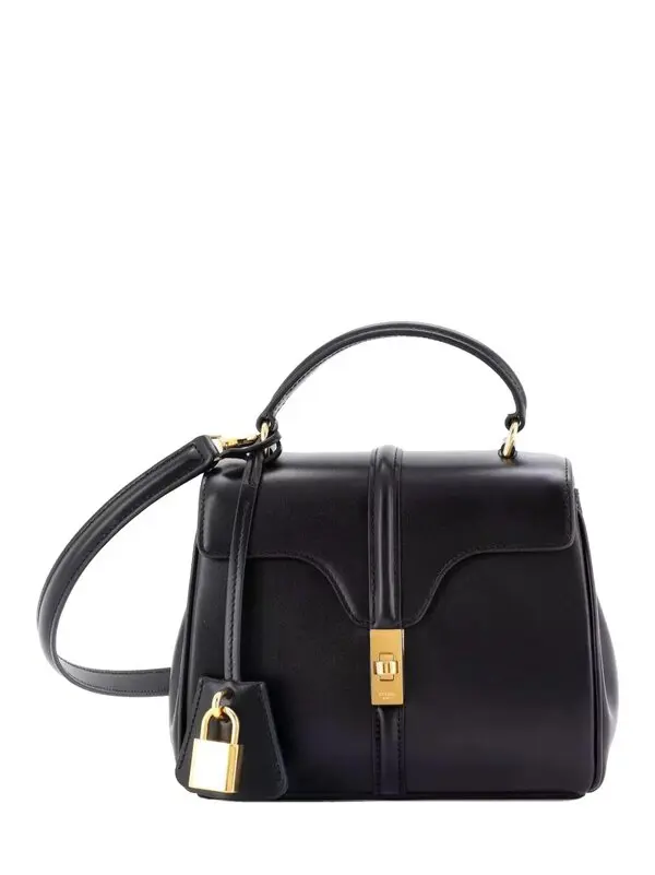 Celine 16 Mini Satchel Top Handle Bag - Black