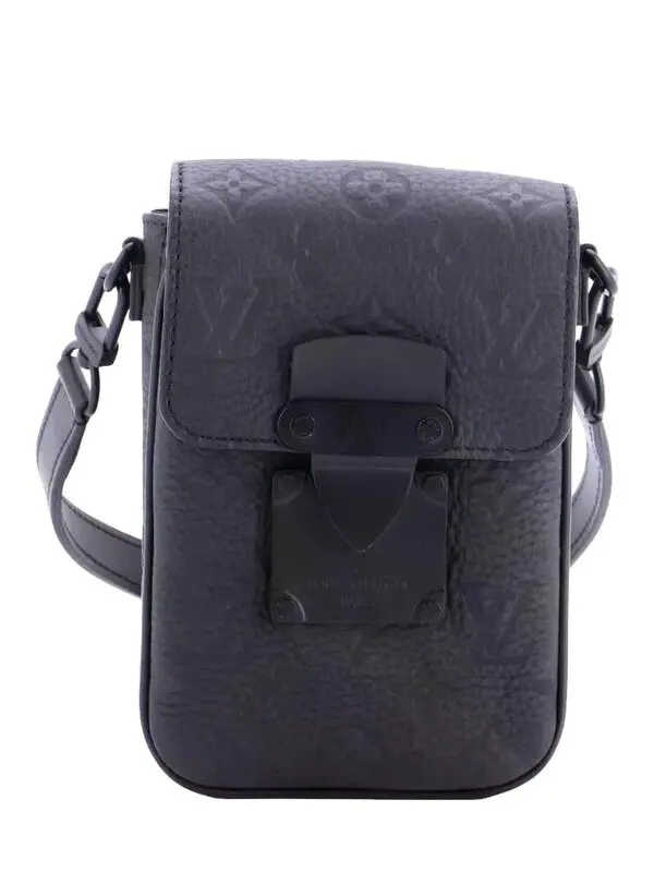 LOUIS VUITTON S Lock Vertical Wearable Wallet Monogram Taurillon Leather - Black