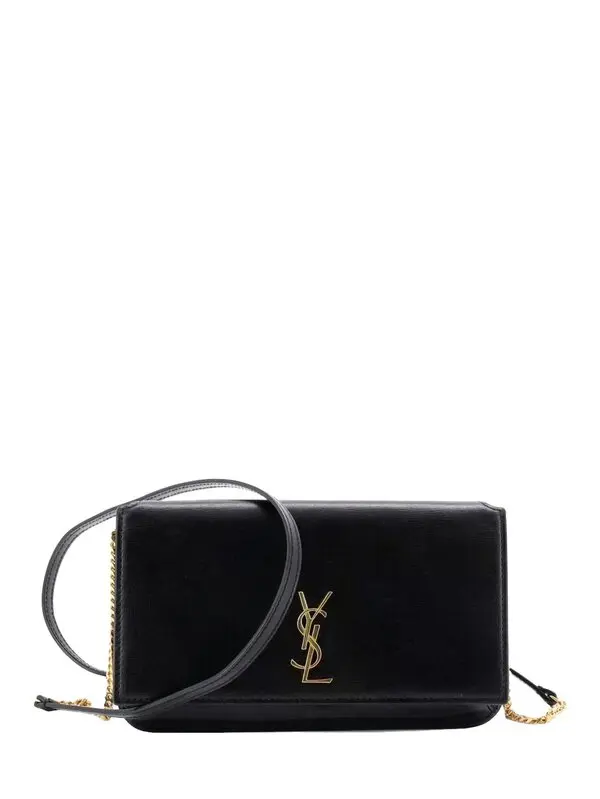 Saint Laurent Monogram Phone Holder Shoulder Bag - Black