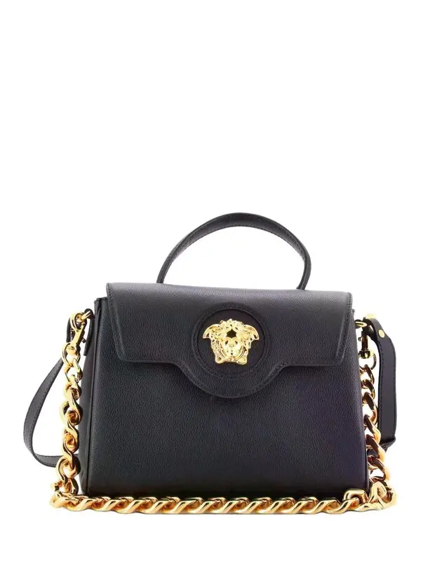Versace La Medusa Top Handle Medium Satchel - Black