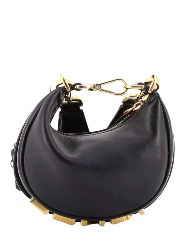 Fendi Graphy Bag Leather Mini Shoulder Bag - Black