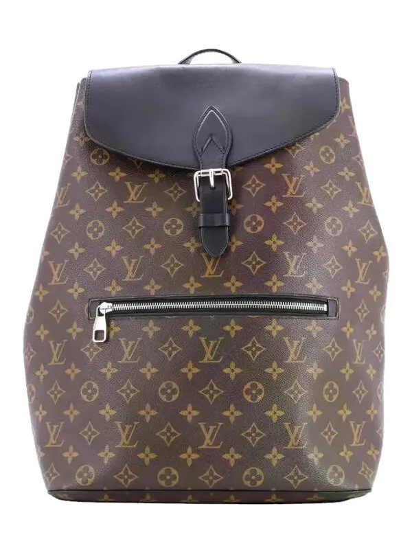LOUIS VUITTON Palk Macassar Monogram Canvas Backpack - Black