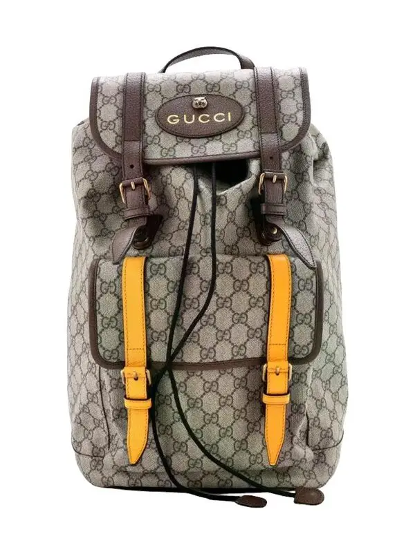 Gucci Courrier Soft Gg Coated Canvas Large Backpack - Brown