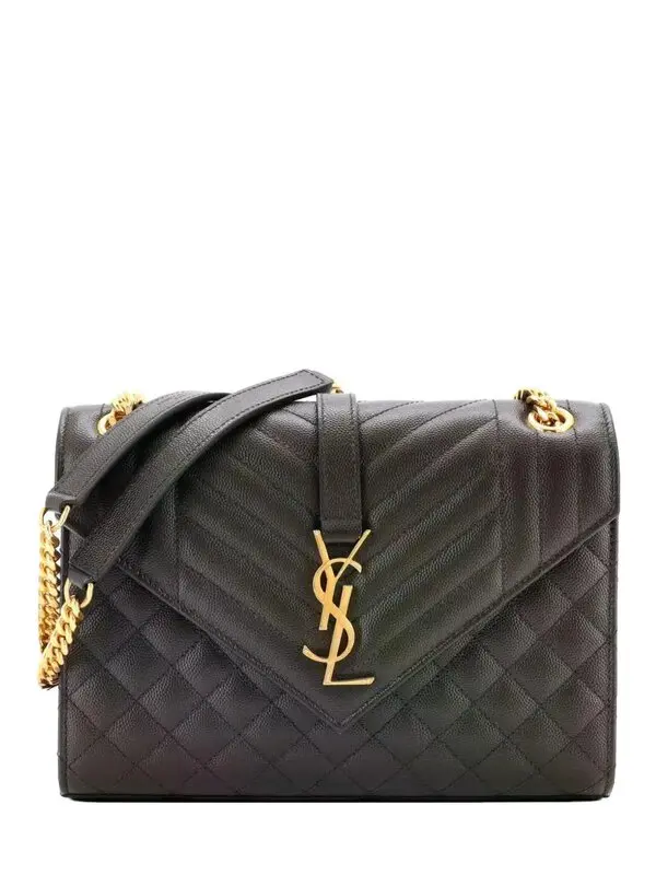 Saint Laurent Classic Monogram Envelope Satchel - Green
