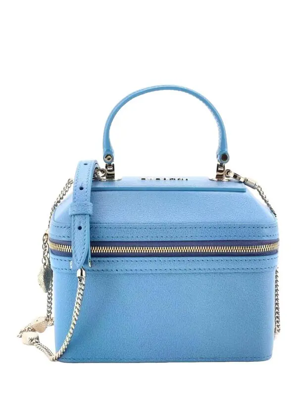 BVLGARI Serpenti Leather Jewelry Box Satchel - Blue