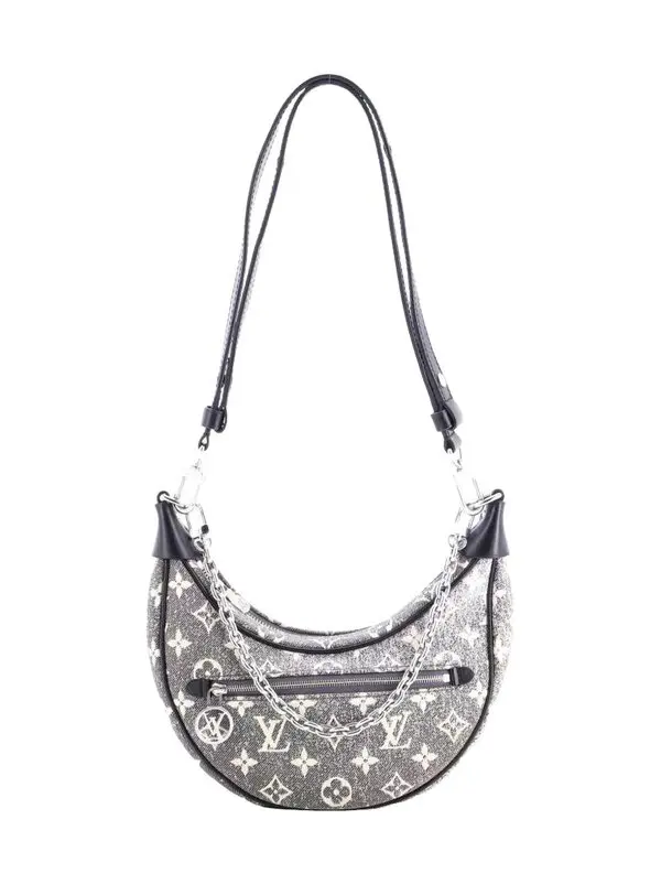 LOUIS VUITTON Loop Hobo Bag Monogram Jacquard Denim - Black