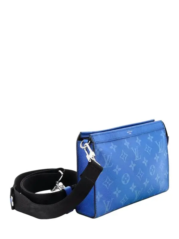 LOUIS VUITTON Gaston Wearable Wallet Monogram Taigarama Crossbody Bag - Blue