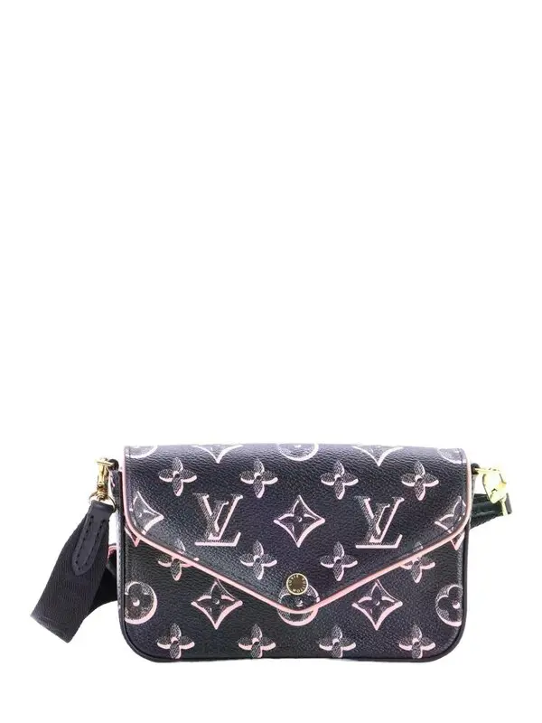 LOUIS VUITTON Felicie Strap & Go Handbag Monogram Canvas - Black