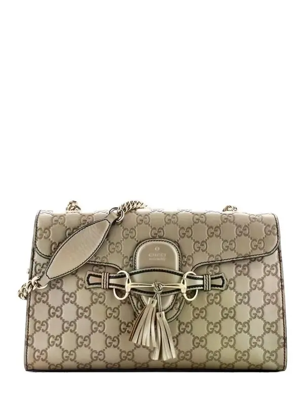 Gucci Emily Chain Flap Bag Sisma Leather Medium - Gold