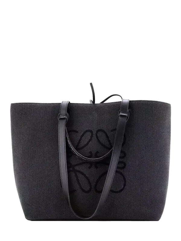 Loewe Anagram Square Basket Canvas Medium Tote Bag - Black