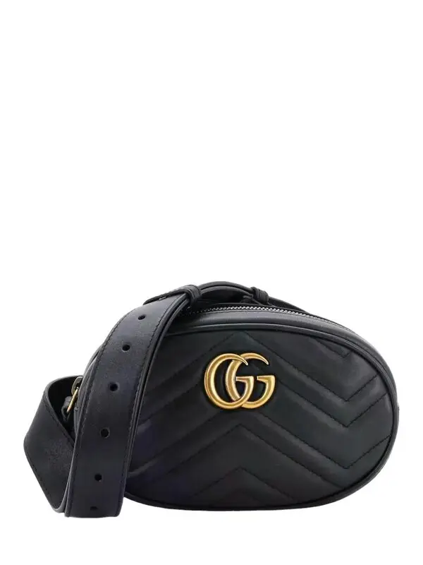 Gucci Gg Marmont Matelasse Leather Belt Bag - Black