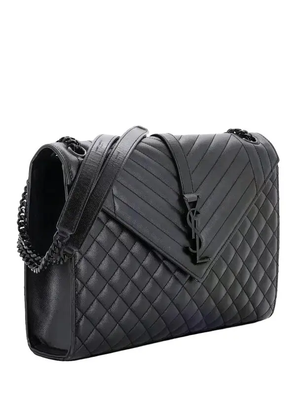 Saint Laurent Monogram Envelope Satchel - Black